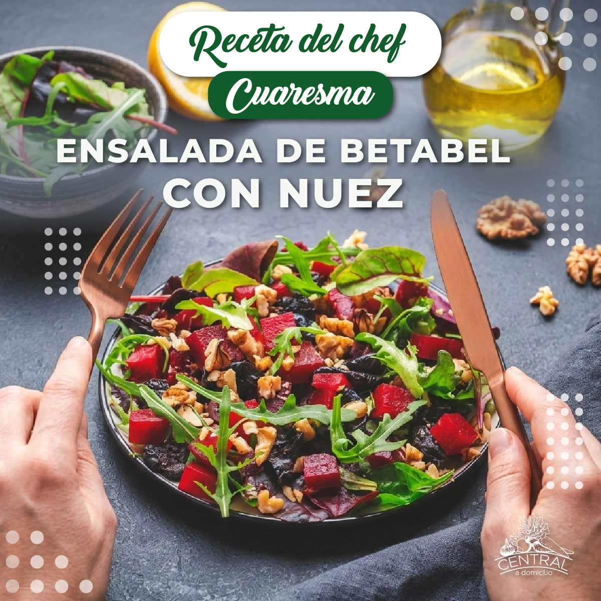 Receta: Ensalada De Betabel Con Nuez Fácil Y Rápida – Central a Domicilio