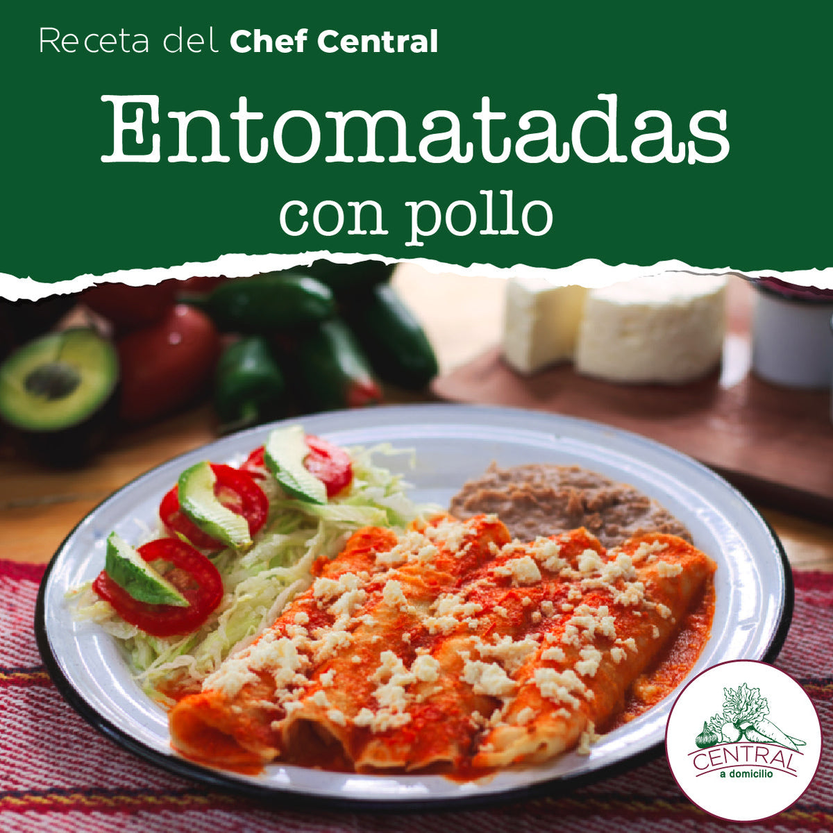 Receta: Entomatadas Con Pollo Fáciles Y Rápidas – Central a Domicilio