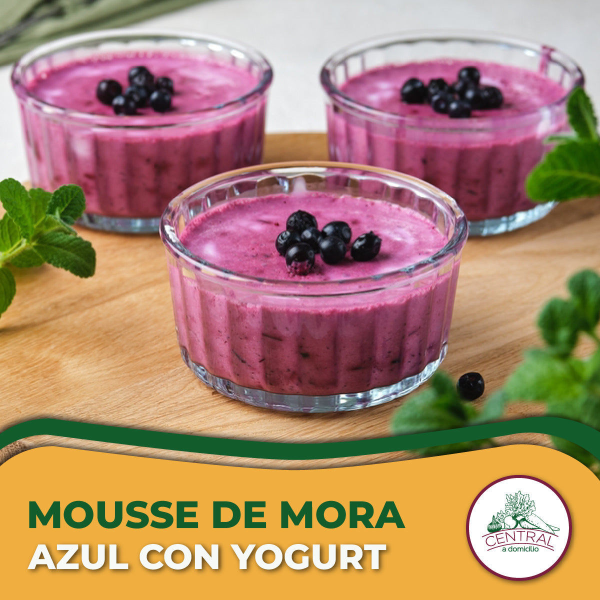 Receta: Mousse de Mora Azul con Yogurt Fácil Y Rápido – Central a Domicilio