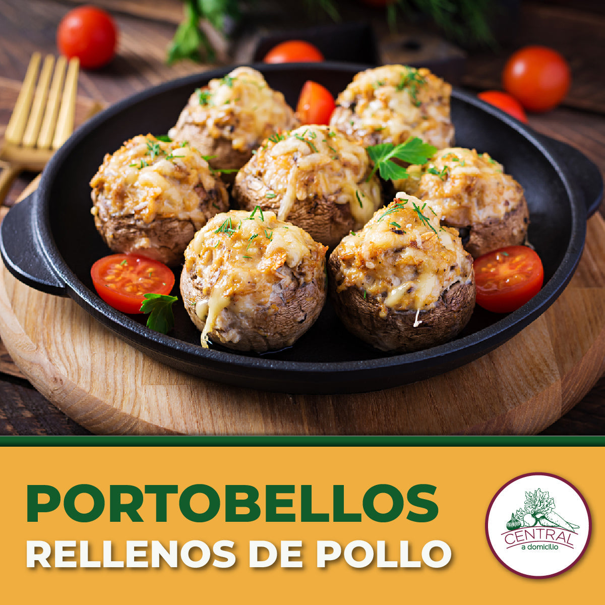 Receta: Portobellos Rellenos De Pollo Fáciles Y Rápidos – Central a ...