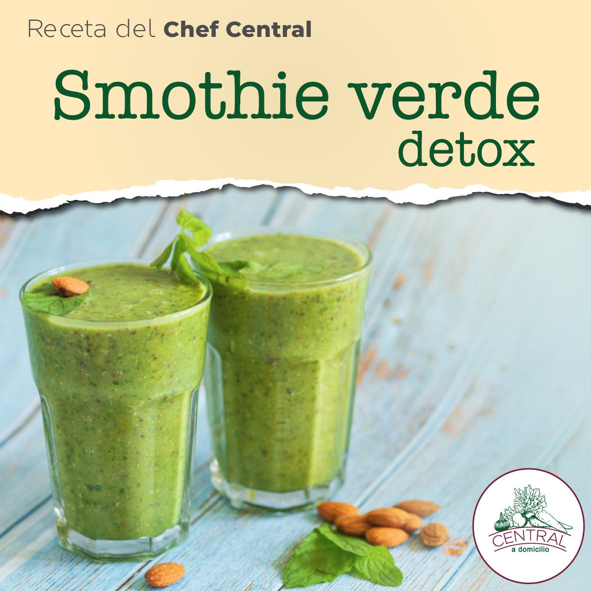 Receta: Smothie Verde Détox Fácil Y Rápido – Central a Domicilio
